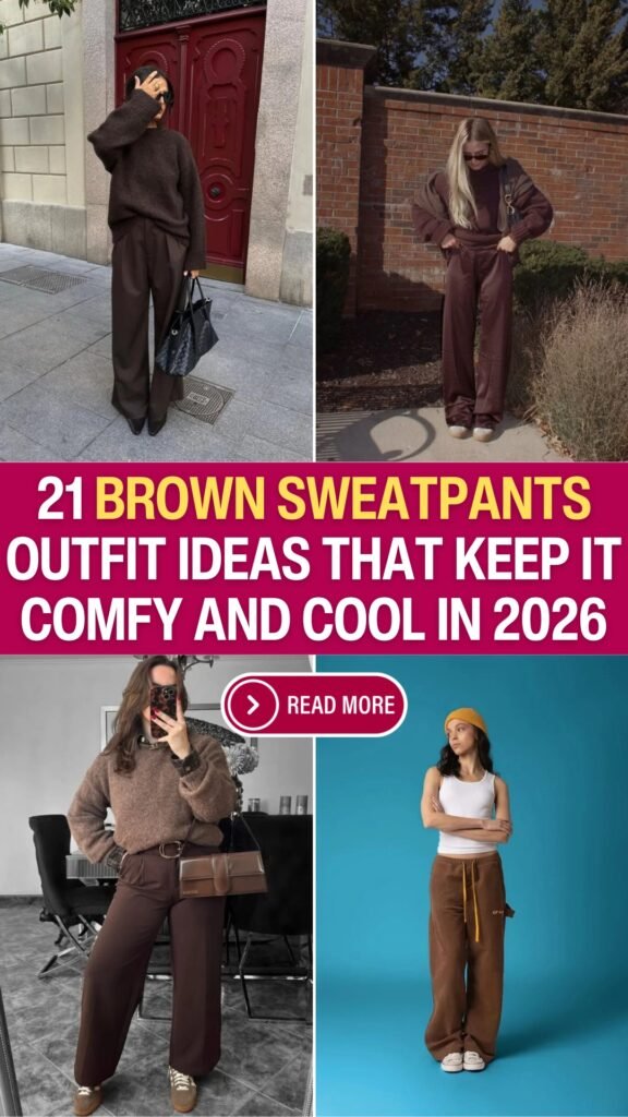 21 Brown Sweatpants Outfits Ideas For 2026 – The Mom Beauty